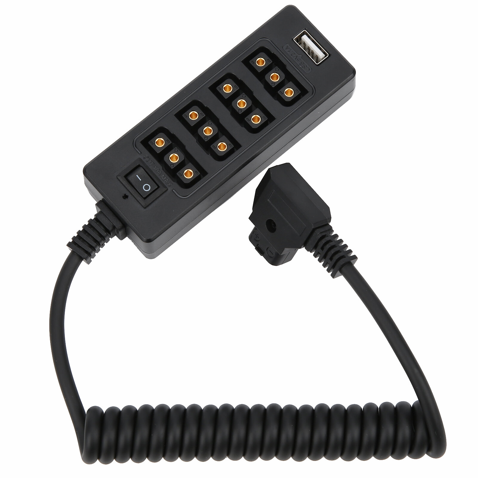 Разветвитель питания DTAP Male на 4 порта DTAP Female для батареи VLock камеры, USB DC 5V и D-TAP 10-17V, 26-80см