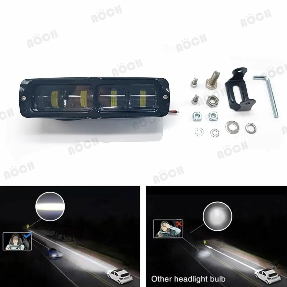 LED световая балка для мотоциклов, автомобилей и внедорожников мощный белый свет , водонепроницаемый рабочий фонарь,