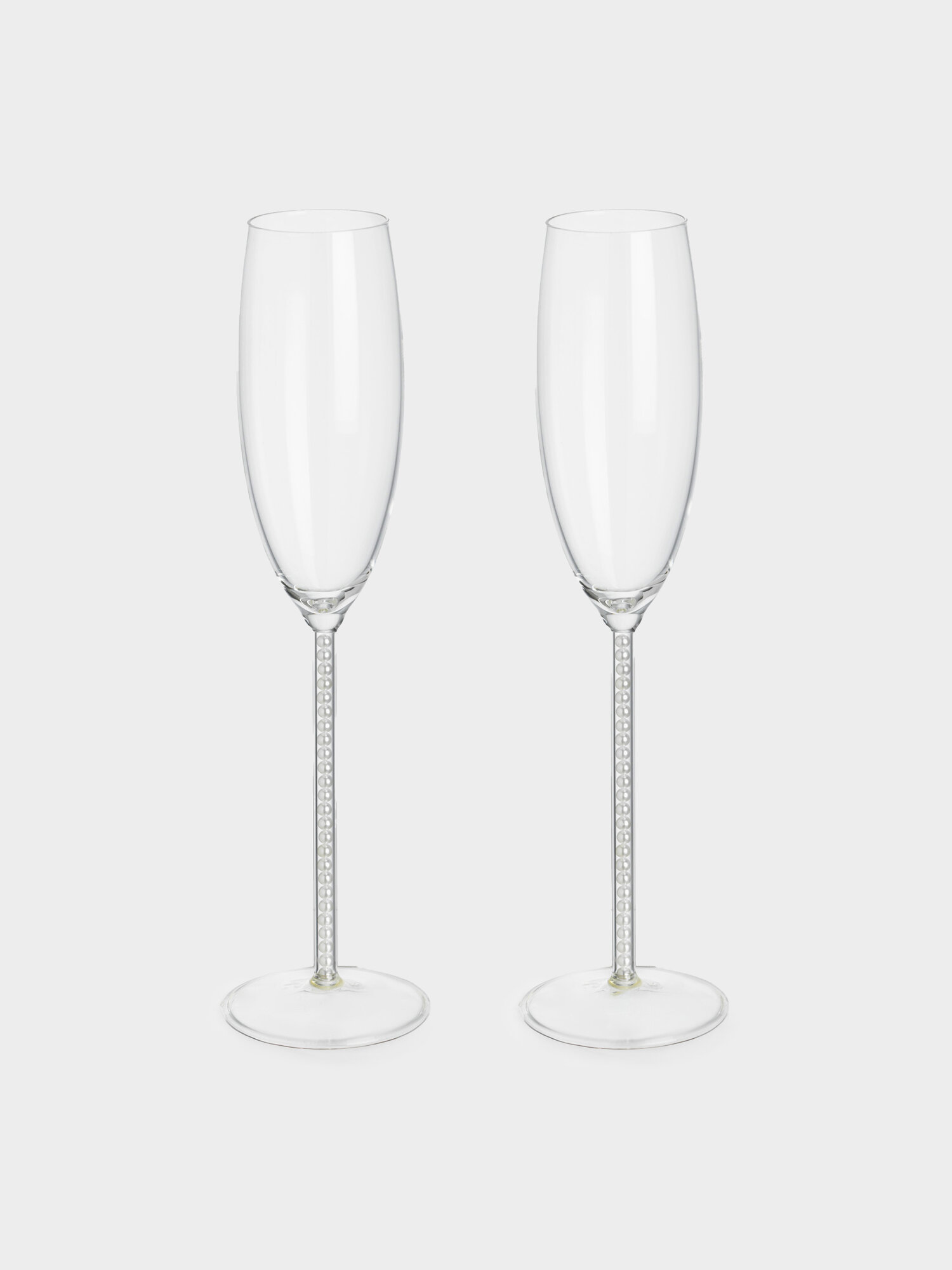 Бокал для шампанского, 200 мл, 2 шт, с жемчужинами, стекло/пластик, Crystal pearl