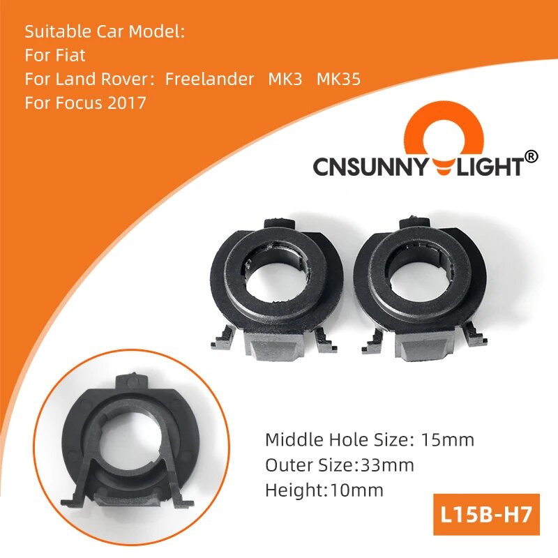 H7 H1 светодиодный адаптер для лампы фар, цоколь, держатель, цоколь, кронштейн для крепления лампы для Honda Hyundai KIA VW Skoda Benz Mondeo Mazda 2pcs L15B-H7