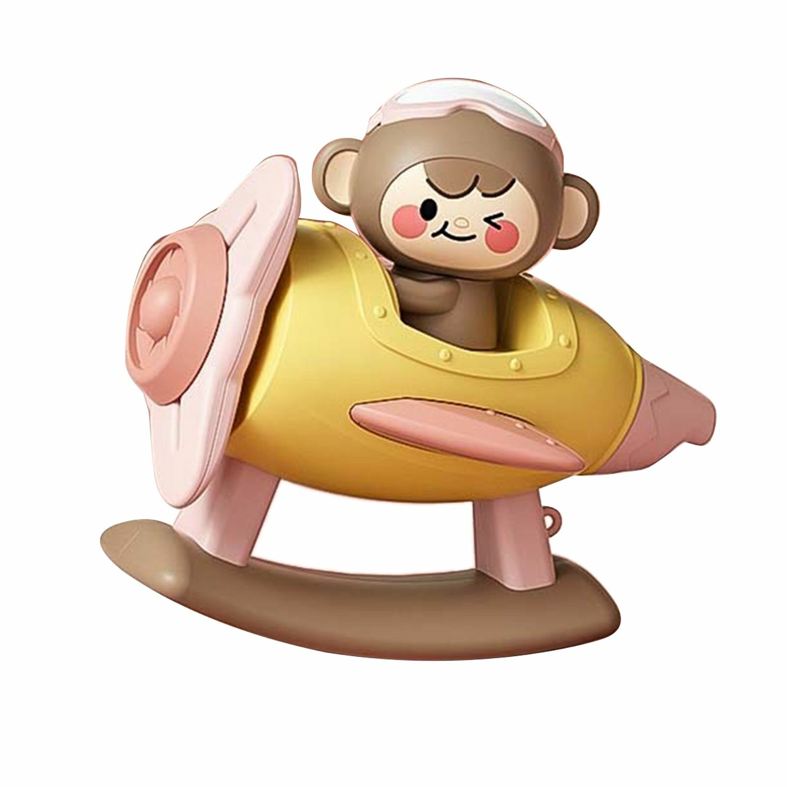 Игрушка-самолет со свистком, музыкальная милая мультяшная обезьянка, игрушка-свисток самолета для детей старше 4 месяцев, розовый цвет