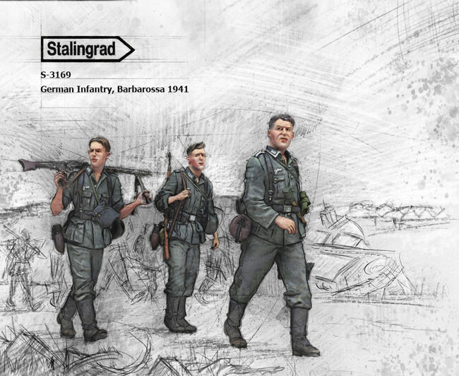 3169 Stalingrad Германские солдаты (Лето 1941 года, 3 фигуры) 1/35