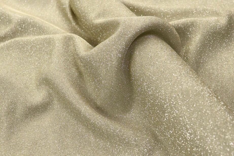Трикотаж с глиттером на интерлоке "Золотой" ширина 145см, длина 300 см