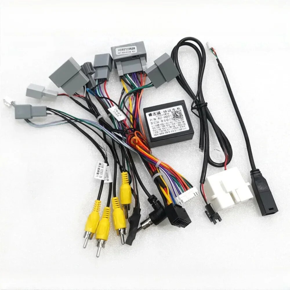 Авто 16-контактный адаптер RZ-HD01 Canbus Box для Honda N-box/Vezel/Odyssey/JAZZ 2011-2021 с жгутом проводов, автомобильный кабель, радио Android