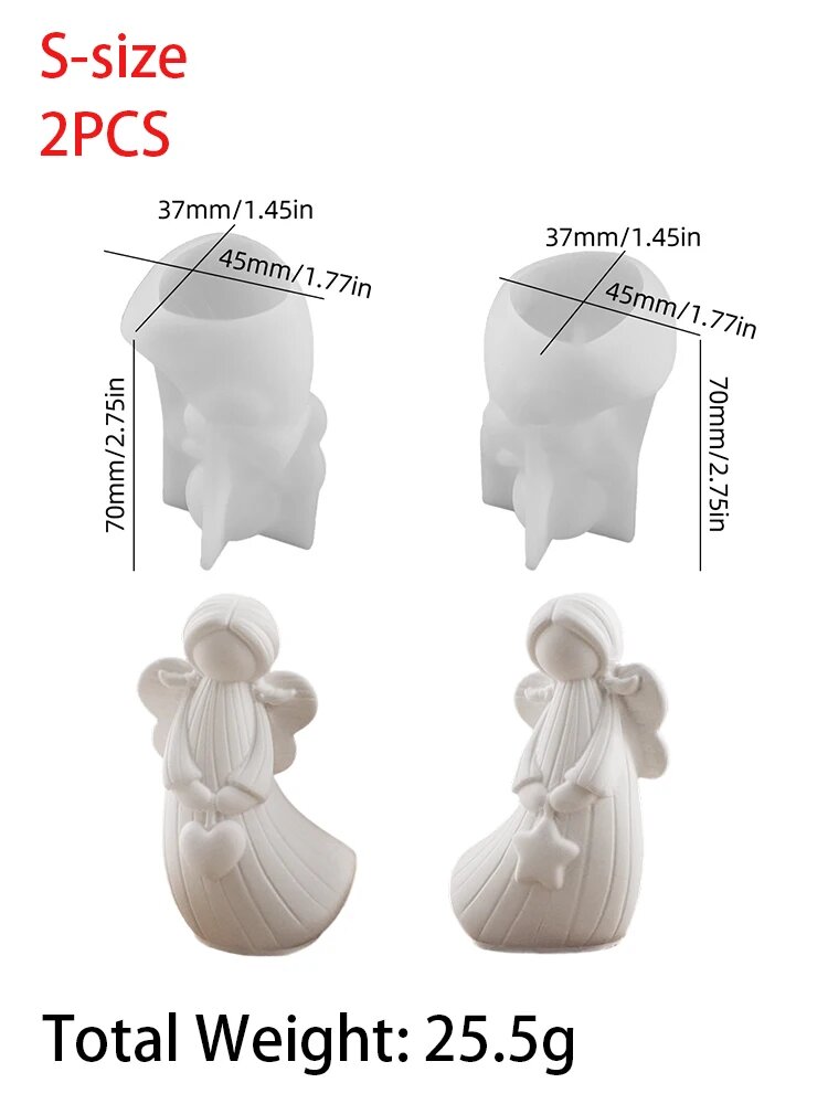 2 шт. силиконовые формы для ангелов S-size