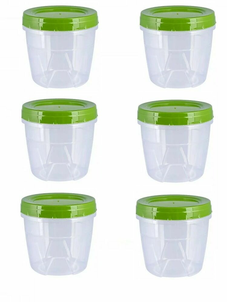 Банка для хранения продуктов 500 мл, Полимербыт, 6 шт