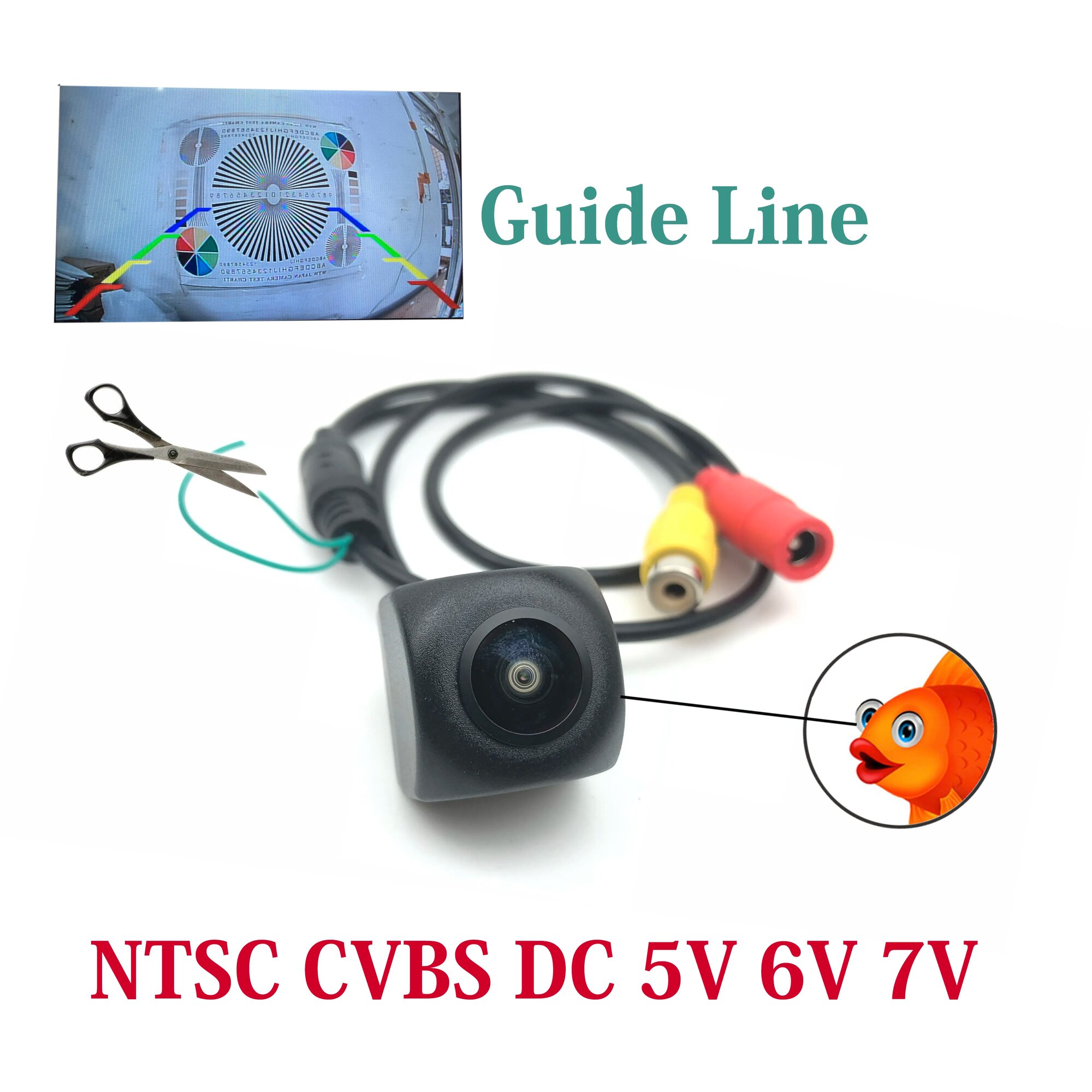 Автомобильная камера NTSC CVBS, DC 5V 6V 7V, CCD, HD