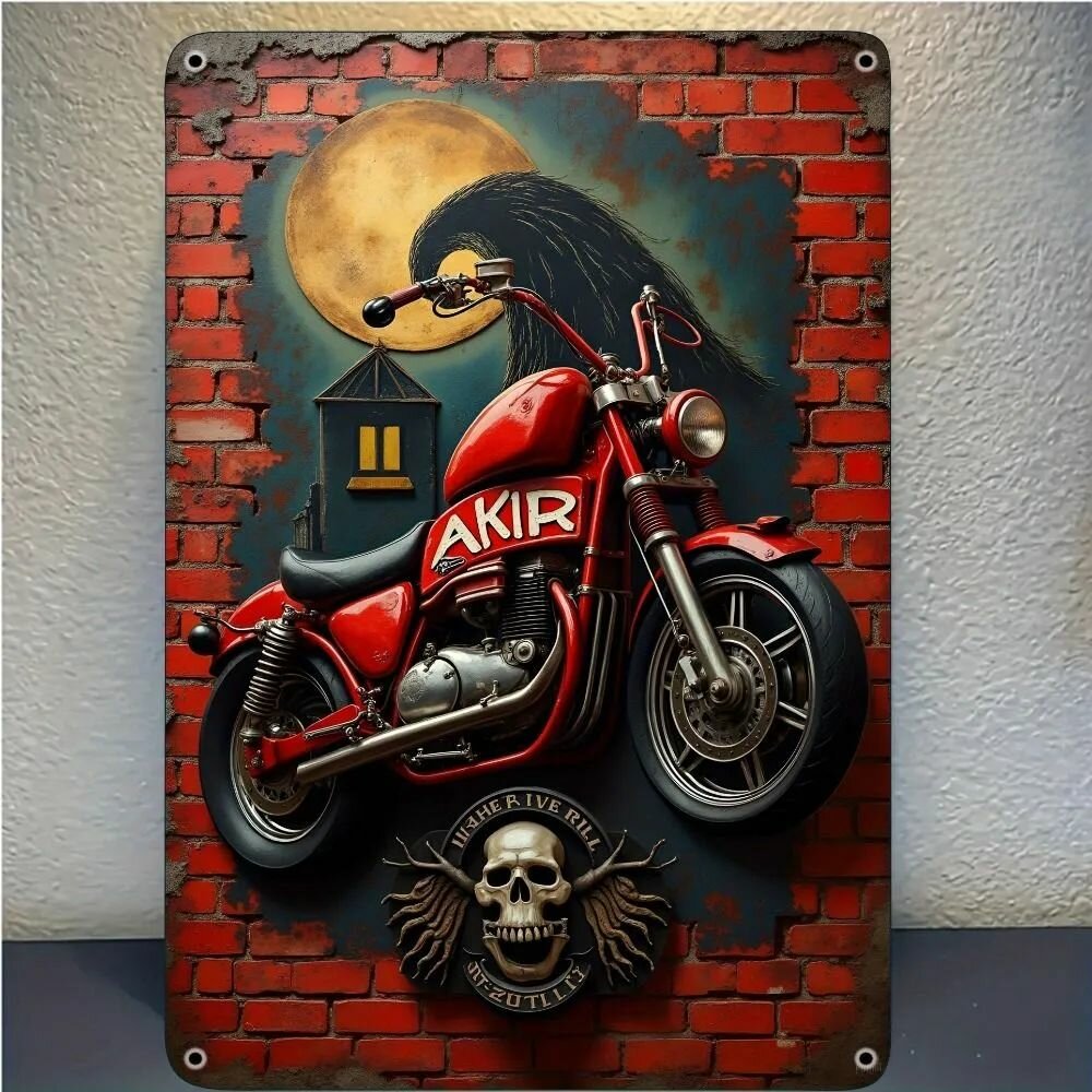 Табличка Мото металл интерьерная в гараж, в бар на стену 20х30см