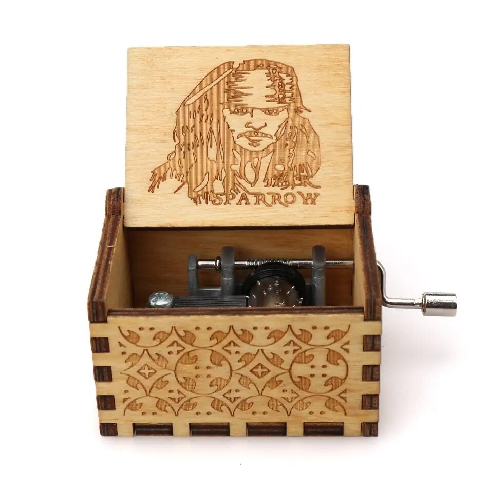 Деревянная музыкальная шкатулка Hand Cranked