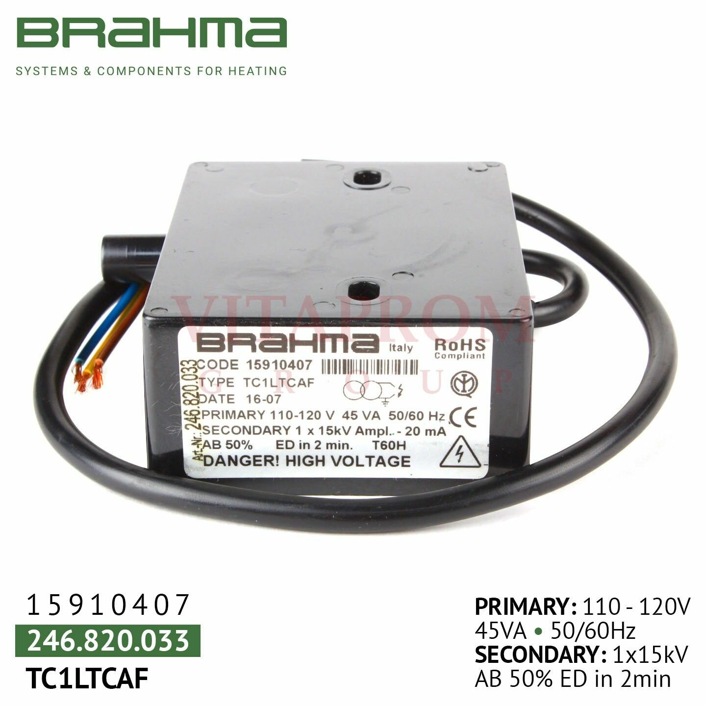 Трансформатор Brahma TC1LTCAF, 15910407
