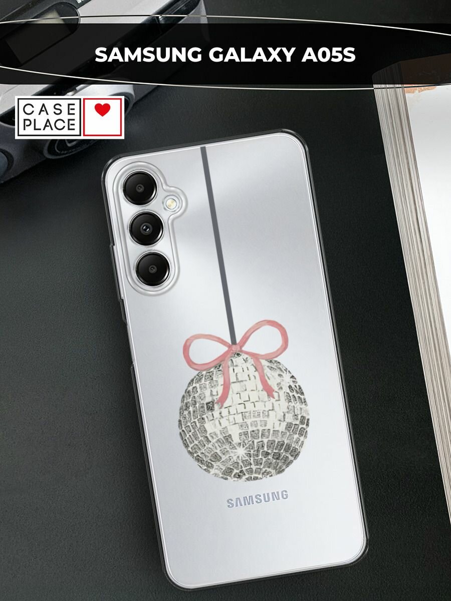 Чехол на Samsung Galaxy A05s / Самсунг Галакси A05s с принтом Новогодний диско шар, прозрачный