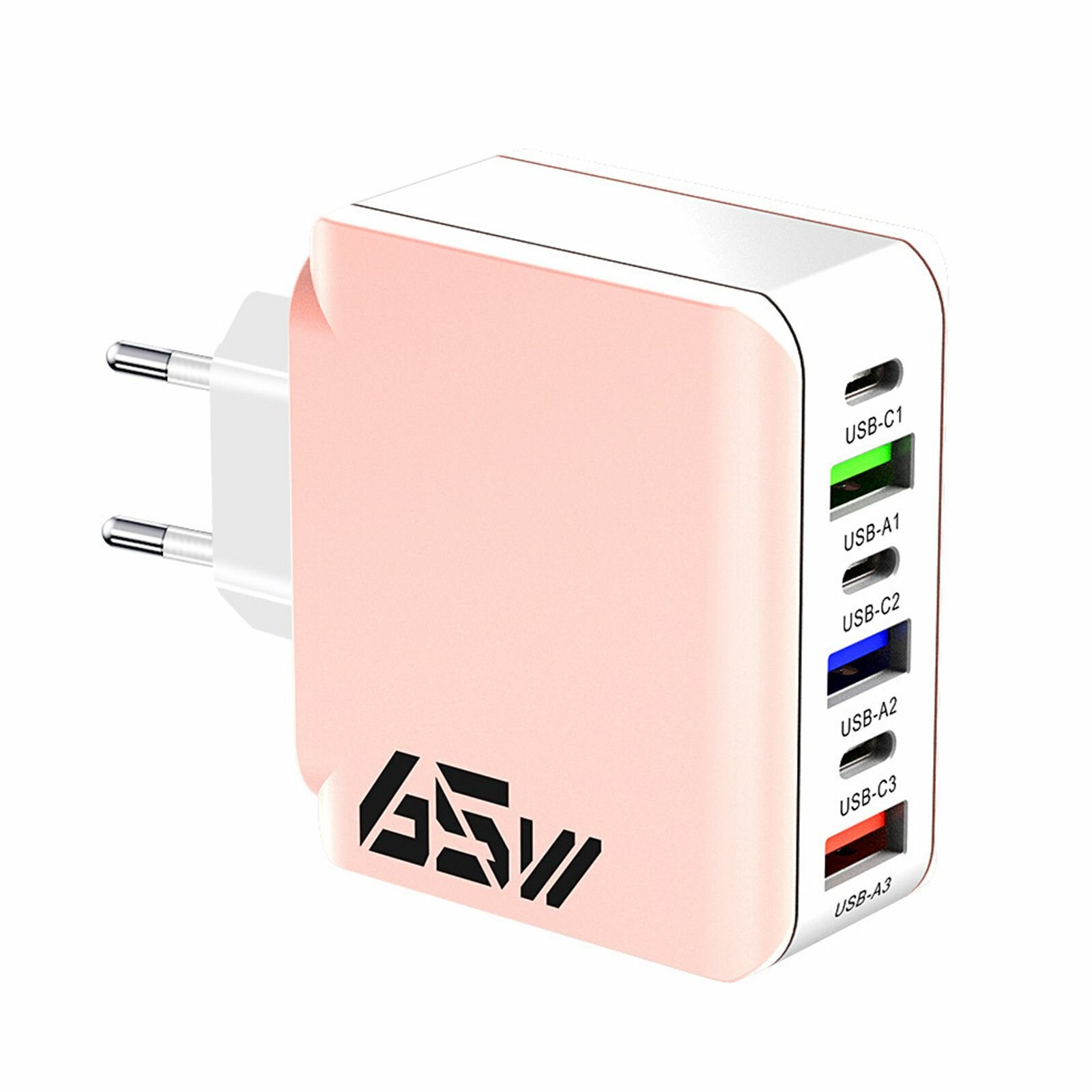 Зарядное устройство мощностью 65 Вт c USB Type C 6-портовый адаптер c текстурой ABS для дома