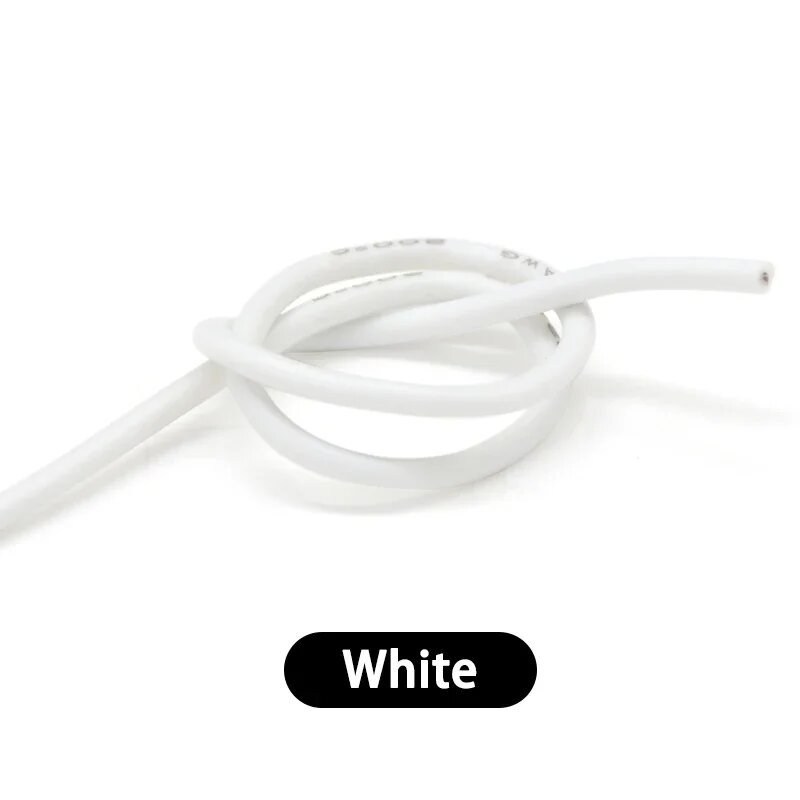 Термостойкий кабель 30-10 AWG медный силиконовый 15 AWG, белый, 1m