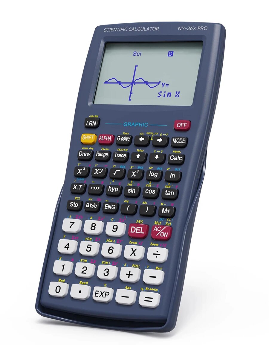 Научный калькулятор с графической функцией. Графический научный калькулятор NEWYES 36X Pro для средних и старших школьных принадлежностей, синий цвет.