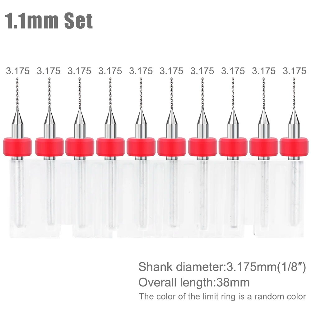 Набор Из 10 Сверл CMCP Из Карбида Вольфрама 3,175 Мм Для Печатных Плат, 10pcs 1.1mm