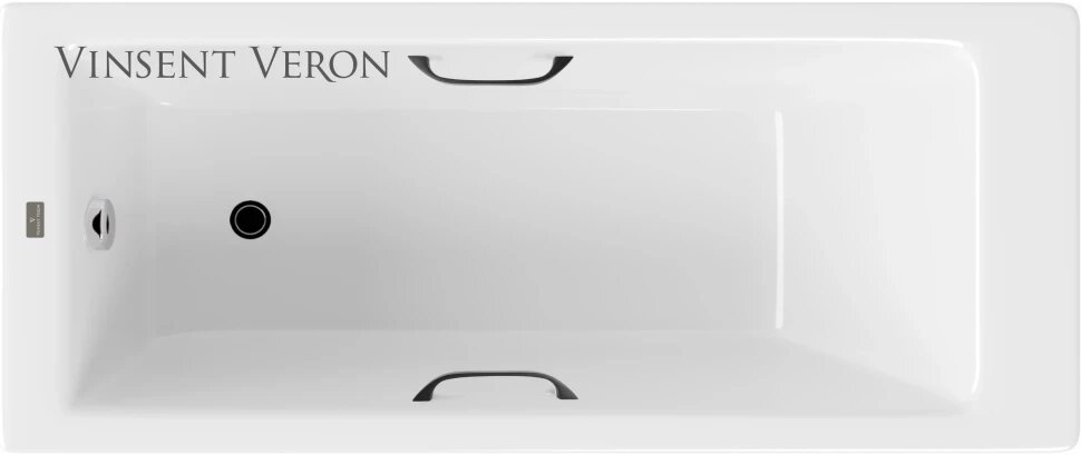 Ванна чугунная Vinsent Veron Tampa VTP1707042H/VH0012BL 170x70 см, с ручками, белый