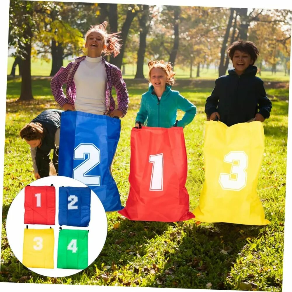 4шт. Мешок для прыжков с ручками для командных игр для детского сада/ школы/ реквизит аниматора