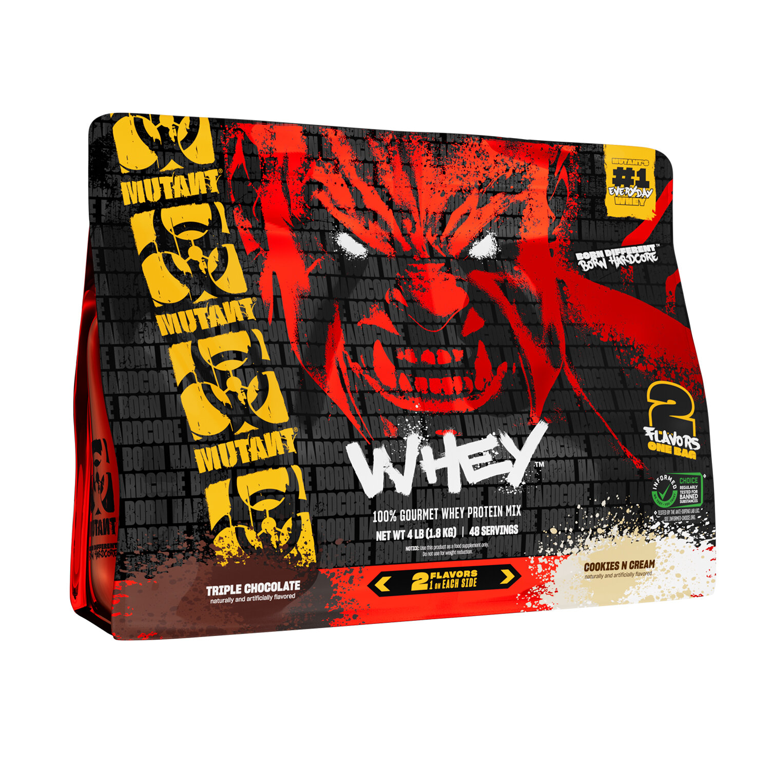 Сывороточный протеин Мутант Вей 4 фунта Тройной Шоколад & Печенье с кремом / Mutant Whey 4 lb Triple Chocolate & Cookies & Cream