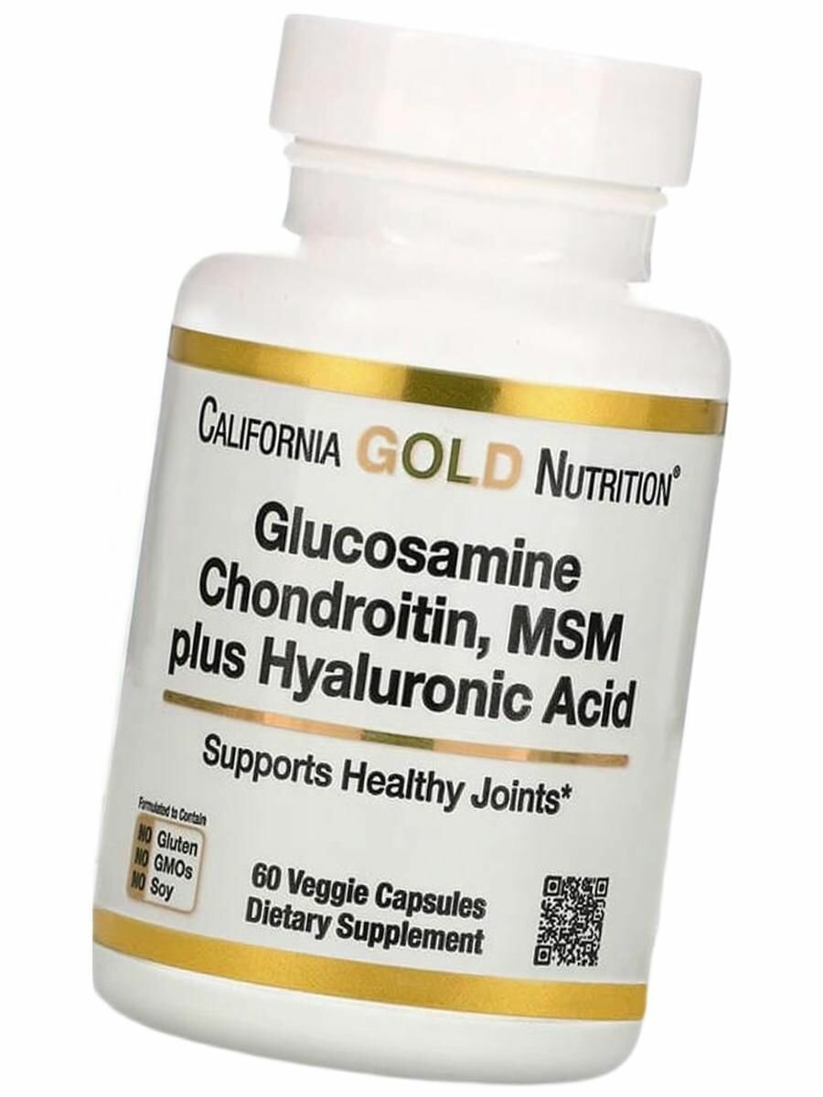 Глюкозамин, хондроитин, МСМ и гиалуроновая кислота, 60 капсул