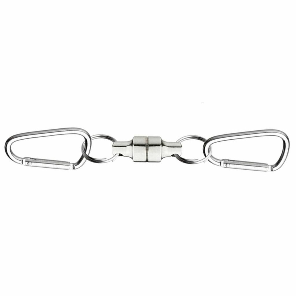 Магнитный зажим для рыбалки с карабином и крючком, серебро