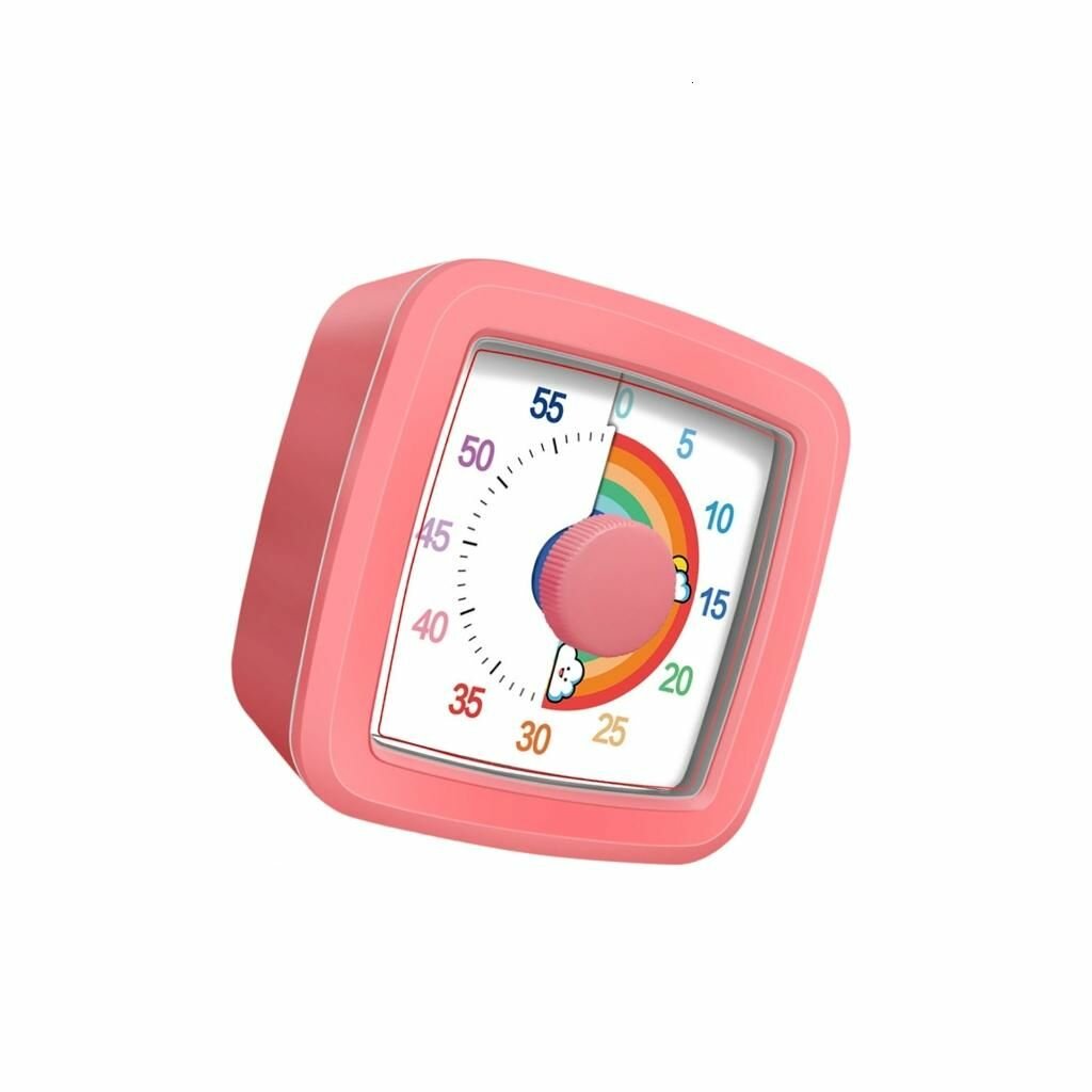 Визуальные таймеры для обучения, механические часы с радужным дизайном, инструмент управления временем для детей, Розовый