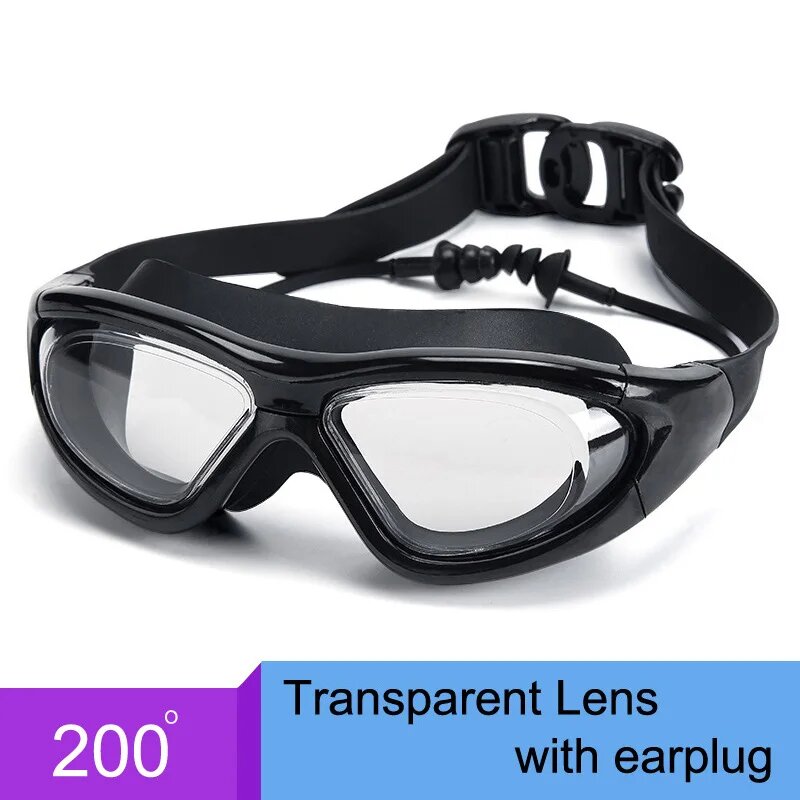 Powerpai профессиональные очки для плавания с диоптриями Черный, Black 200