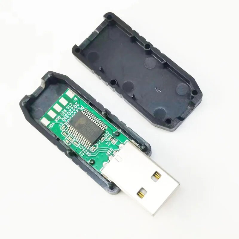USB-RS232 адаптер Prolific PL2303GT, цвет: PCB с черным корпусом