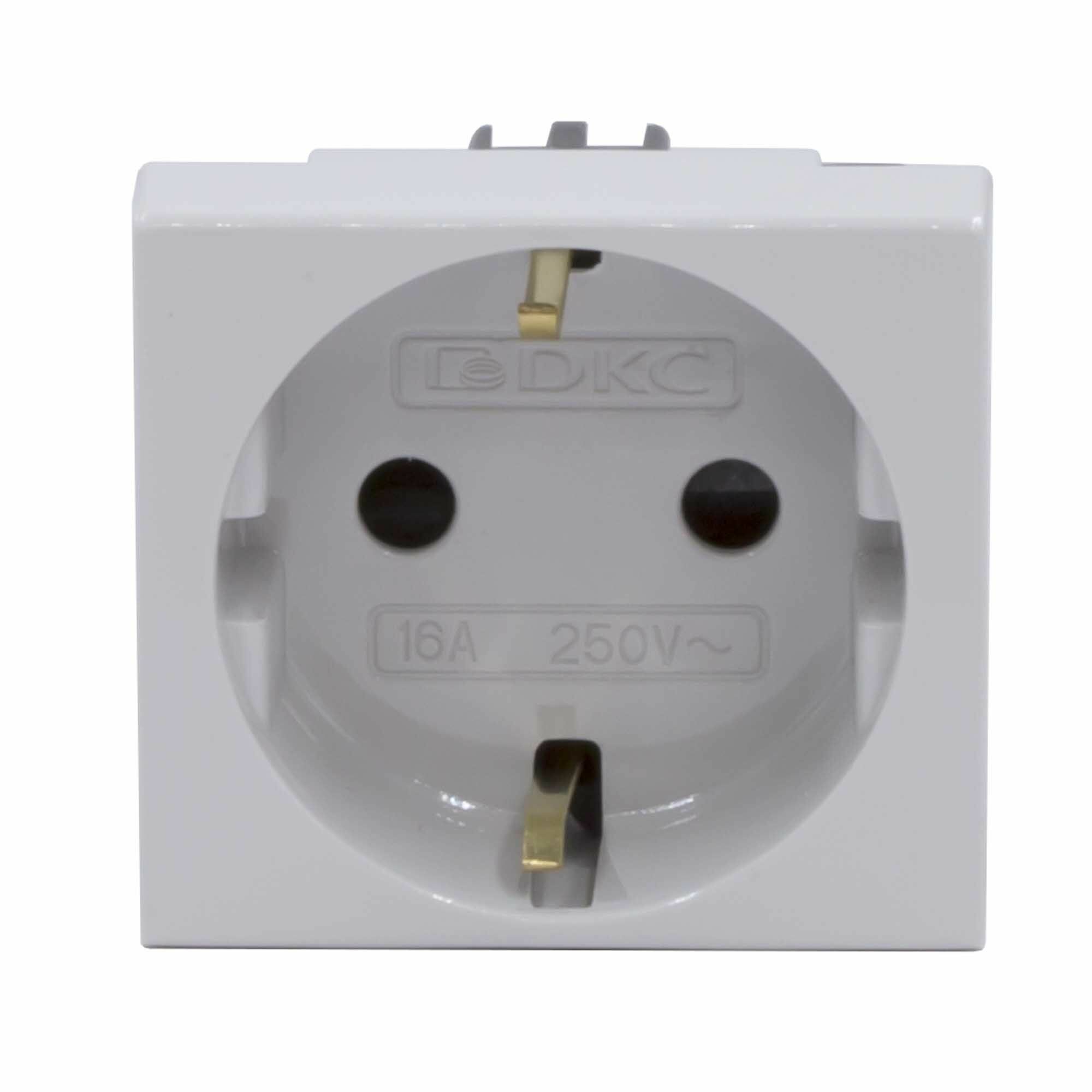 Розетка одинарная DKC силовая с заземлением серая, Viva