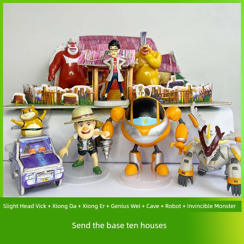 Набор плюшевых игрушек: Медведь, Большой Медведь, Маленький Медведь, Бледный Медведь, Сильный Медведь, Мощный Медведь,