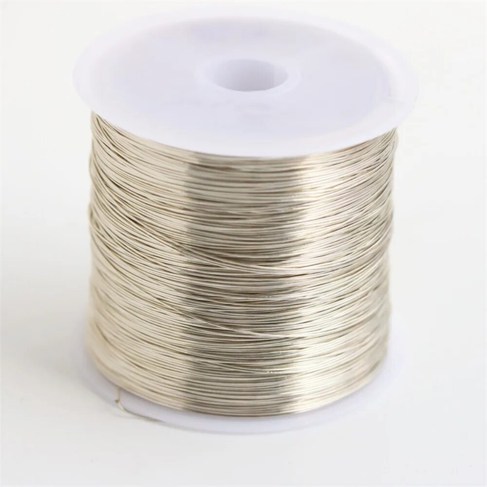 Золотая медная проволока для рукоделия 0,3 мм, 0,4 мм Silver, dia.0.3mm