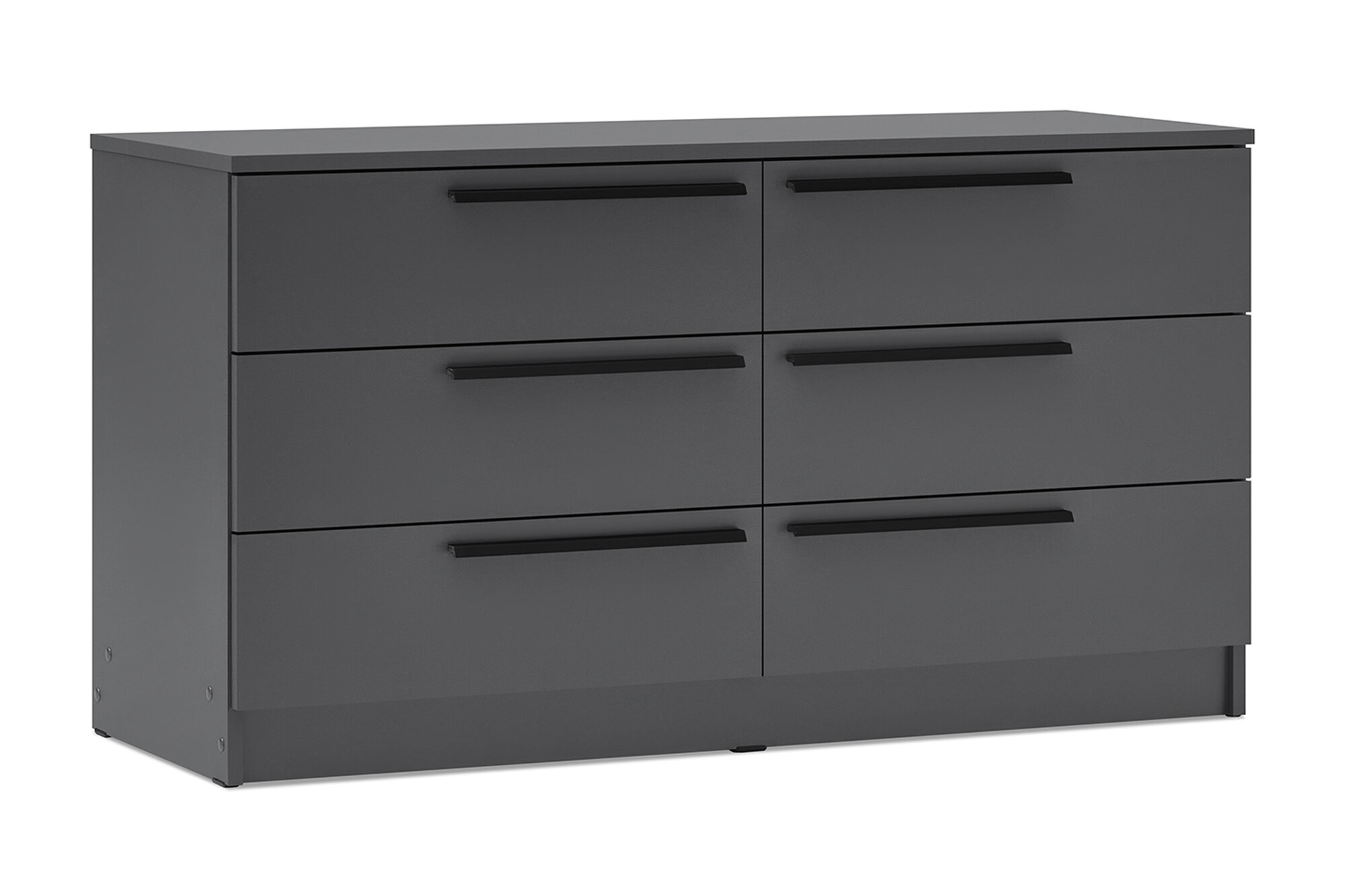 Комод для одежды Нонтон Берген, 120x45x65 см, 6 ящиков, серый графит