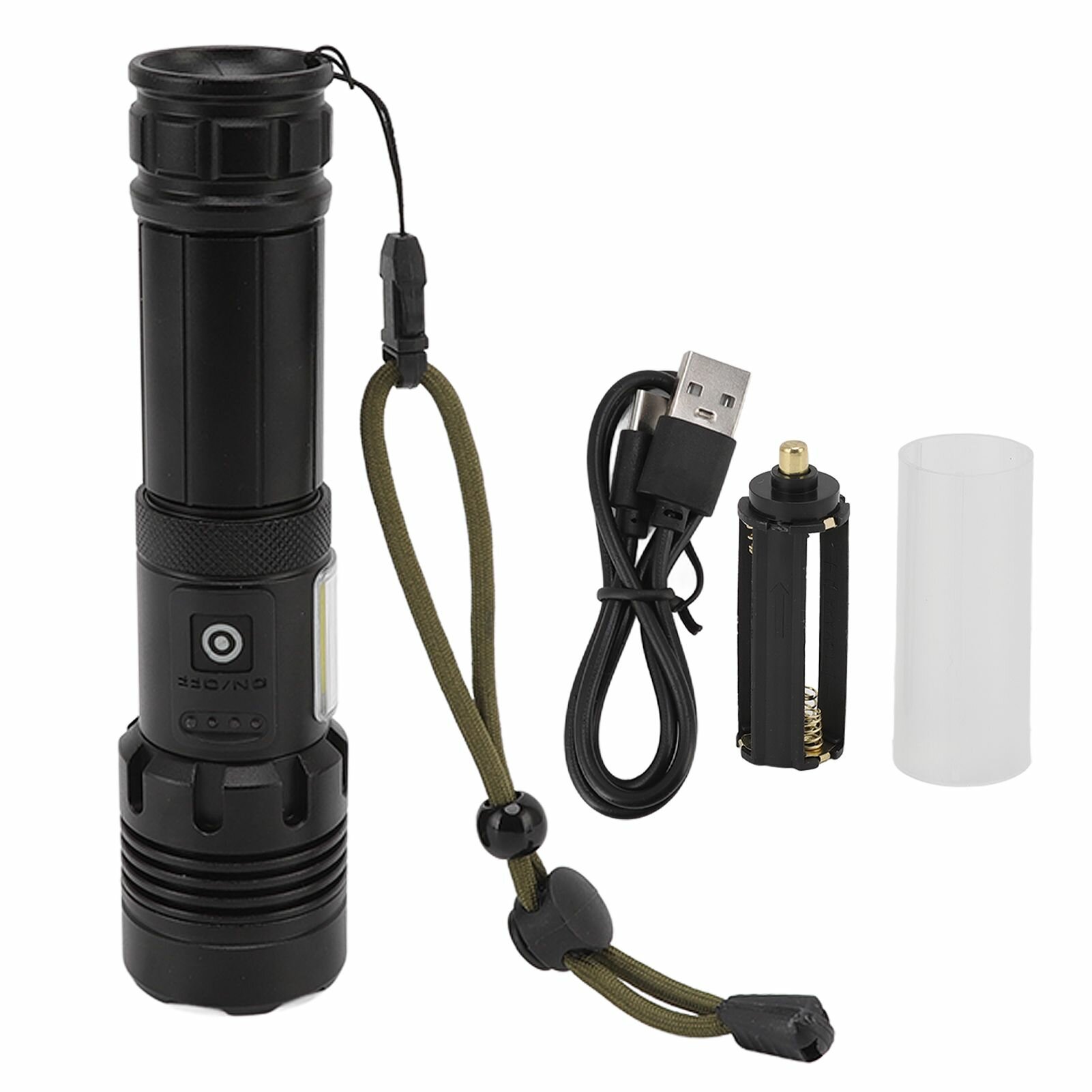 Светодиодный фонарик USB перезаряжаемый масштабируемый дисплей мощности белый красный свет водонепроницаемые фонарики для чрезвычайных ситуаций