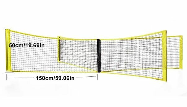 Квадратная сетка для волейбола (3 на 3 м, без стоек) - веселая пляжная игра квадро-волейбол