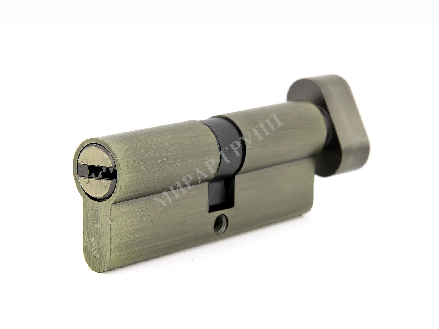 Цилиндровый механизм (личинка для корпусов замков, входных и межкомнатных) Palladium (Китай) ключ-вертушка серии ZN античная бронза 40/40