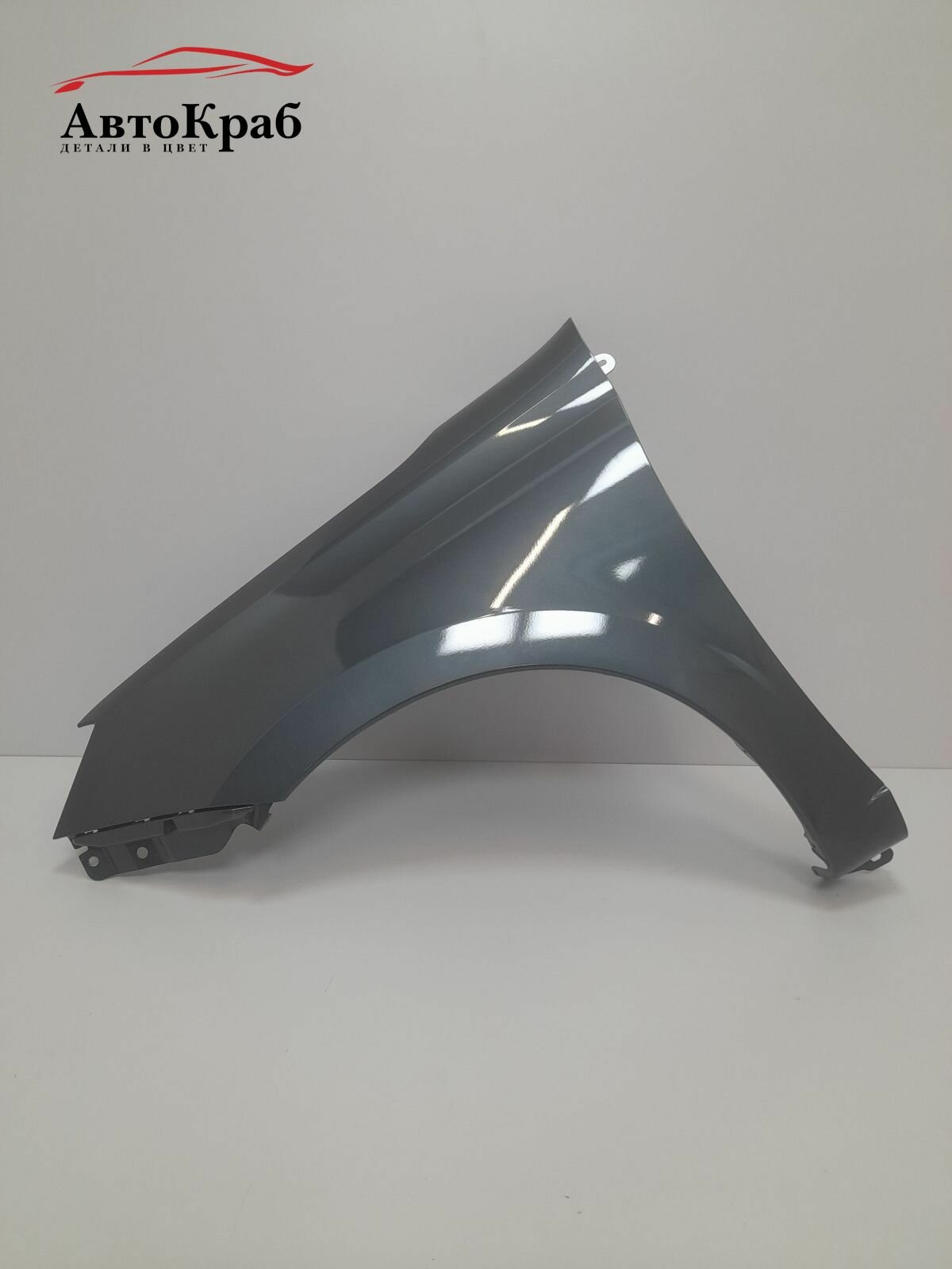 Крыло переднее левое пластиковое без повторителя в цвет для Лада Гранта FL рестайлинг 2018 - 2025 г. 633 - борнео