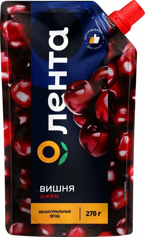 Джем лента вишневый дой-пак (Россия) 270г