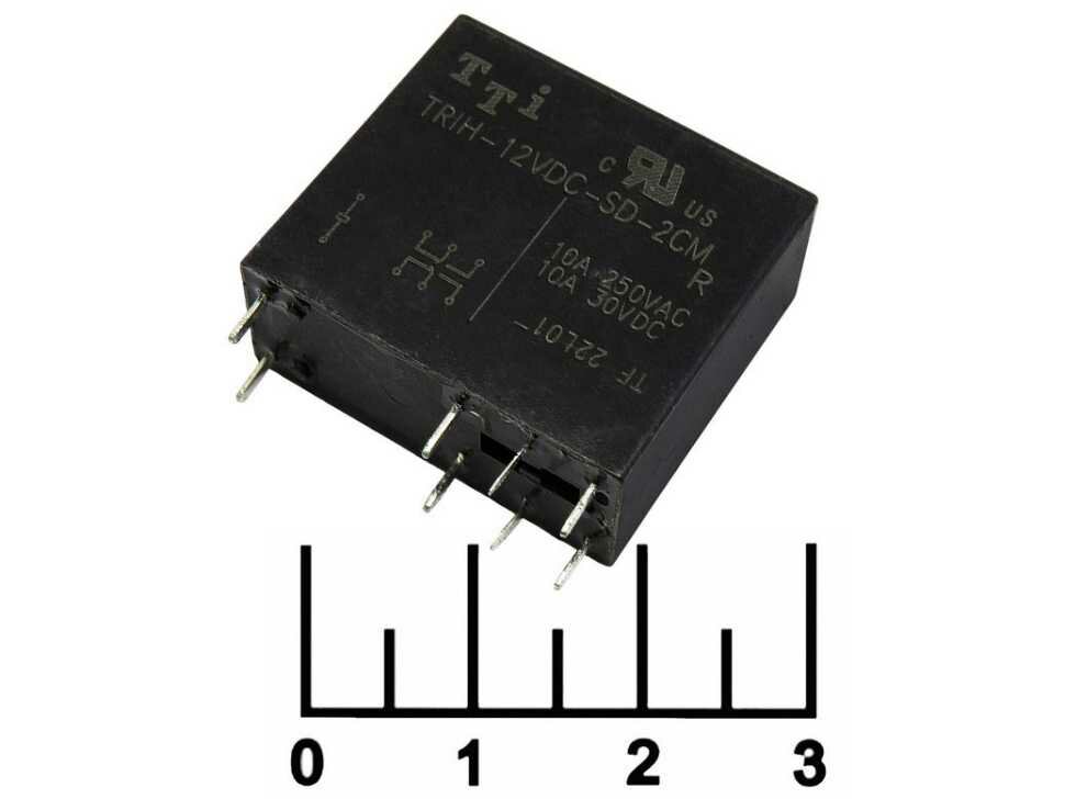 Реле =12V 10A/250V TRIH-12VDC-SD-2CM