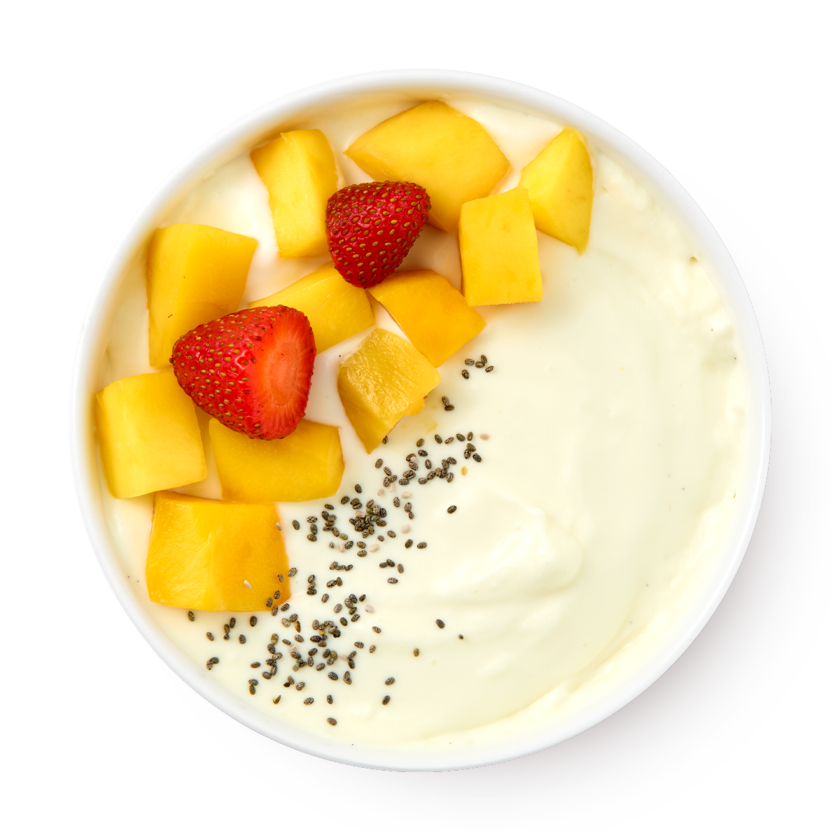 Мусс творожный фруктово-ягодный Вкусные истории, с клубникой и манго, 130 г