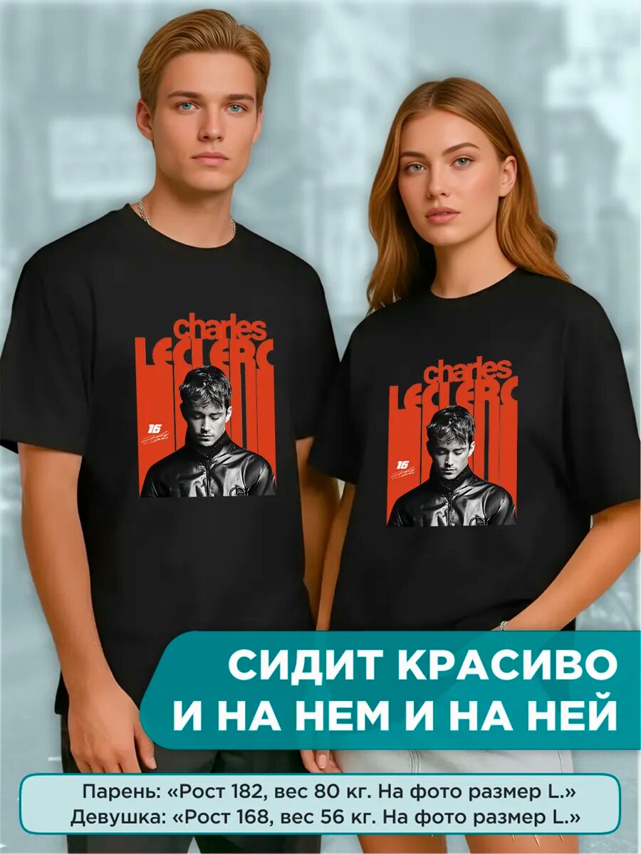 Футболка PRINTSHOT, 1 шт., размер L, черный — фото 1