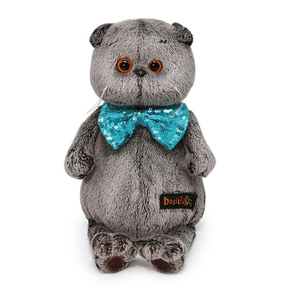 Мягкая игрушка Budi Basa Кот Басик в галстуке-бабочке в пайетках, 19 см