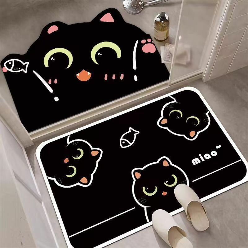 Коврик для ванной "Костюм «Рыба-Кот + Мяо», ар-деко, присоски, 80x50 см