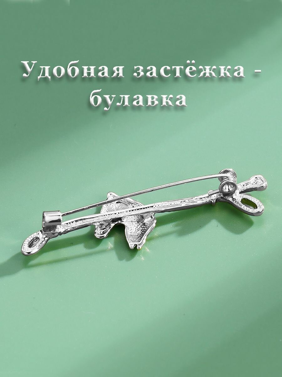 Брошь, серебристый — фото 1