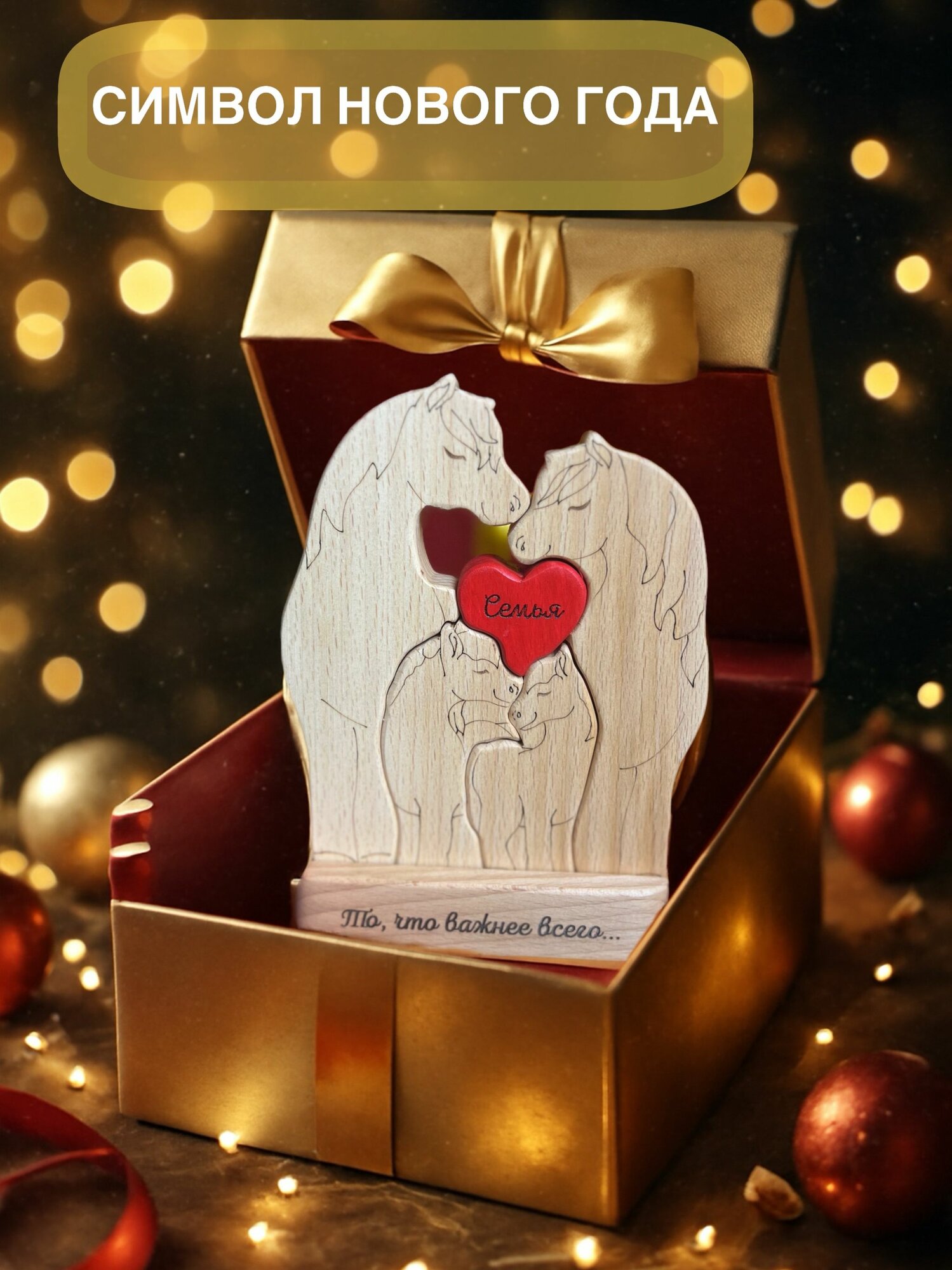 Деревянный семейный сувенир с гравировкой. Подарок на свадьбу, 14 февраля, 23 февраля и 8 марта