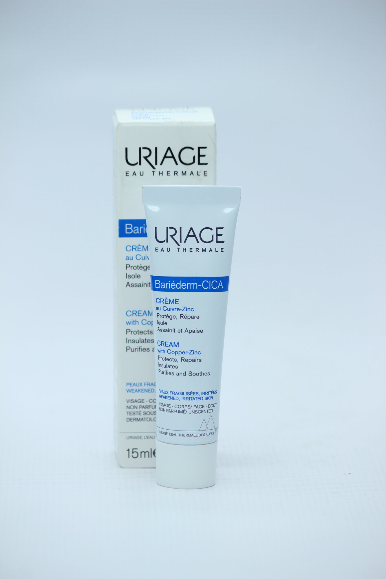 Крем Uriage "Bariederm", восстанавливающий, с цинком и медью, без отдушек, 15мл — фото 1