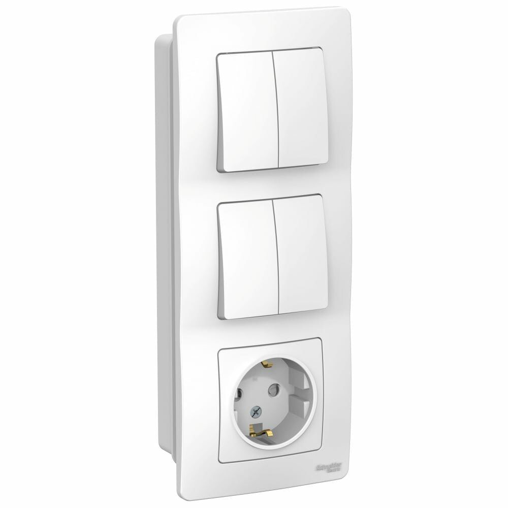 Розетка+выключатель Systeme Electric Blanca внутр Бел з/к шт 16А, 250В+выкл 2кл.+выкл 2кл. SE BLNBS102201