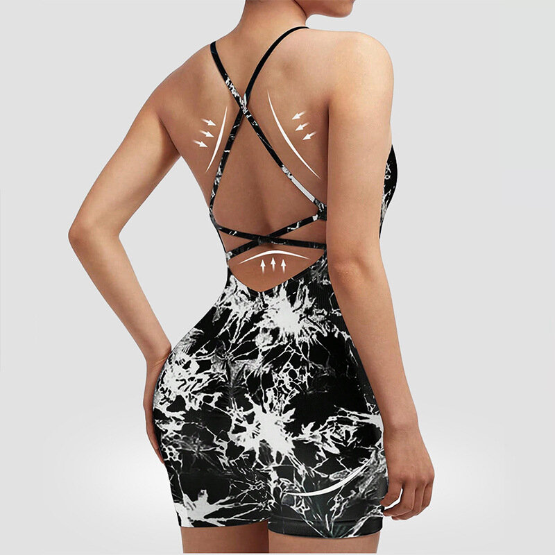 2025 Кросс-бордерный европейский и американский стиль жилет йога боди шорты сексуальный облегающий комбинезон новый спортивный боди