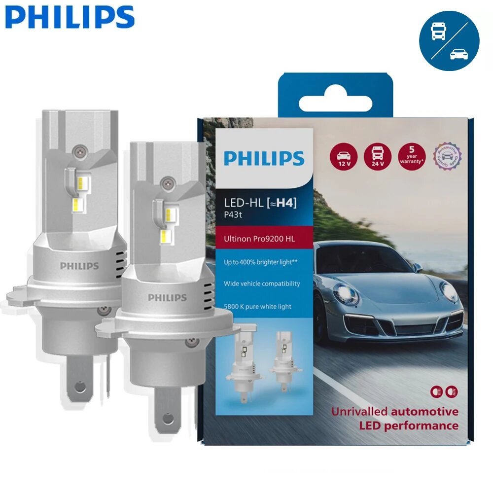 Philips LED-HL [=H4] Ultinon Pro9200 HL, H4, 6000K