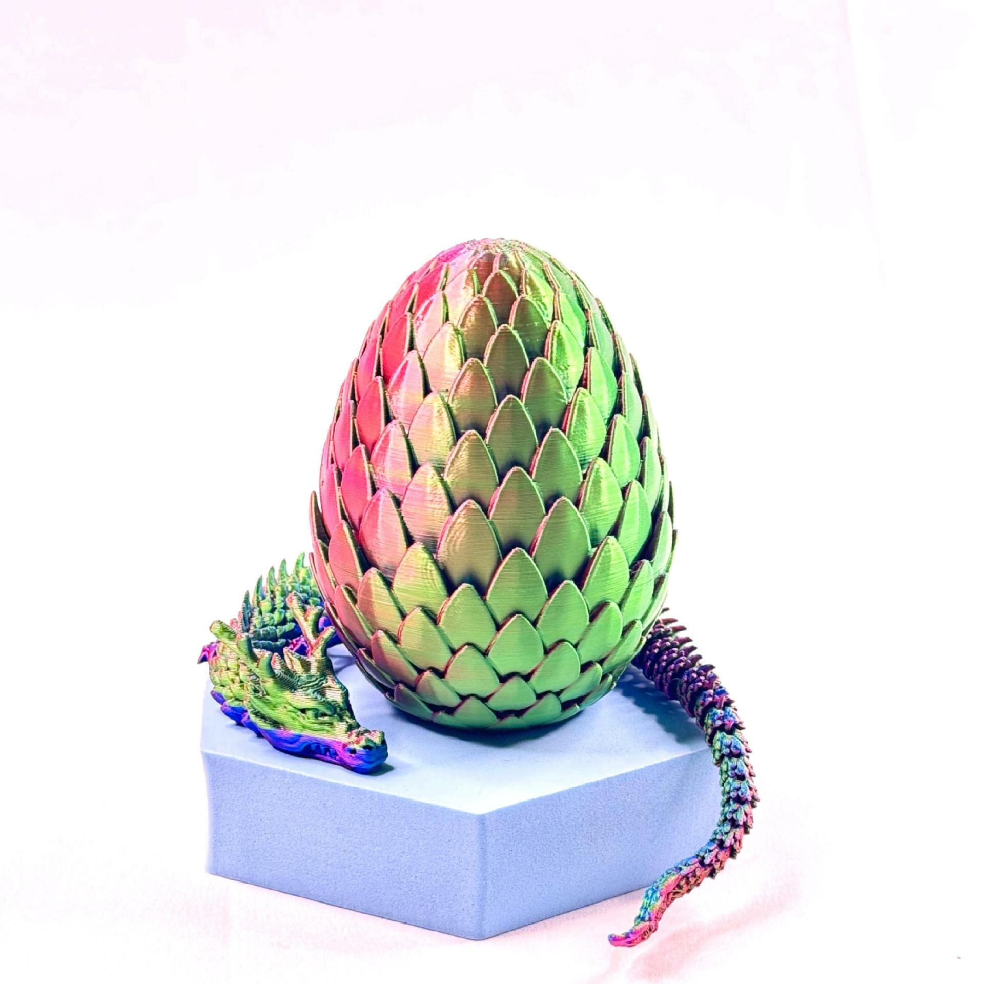 Горячая продажа 3D-печатного драконьего яйца с бесшовным шарниром, набор фигурок дракона, красочное украшение, симуляционная модель