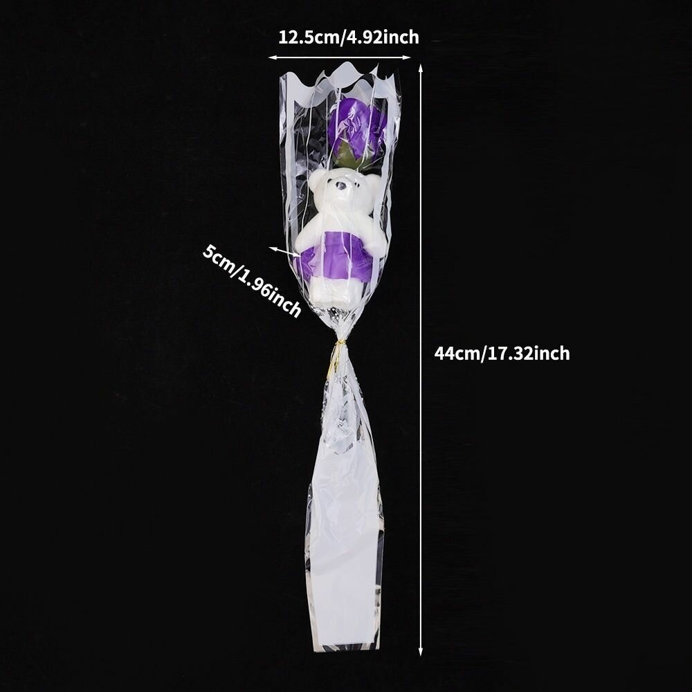 Букет из 1 мыльных роз с и мишкой. Подарочный набор для девушки