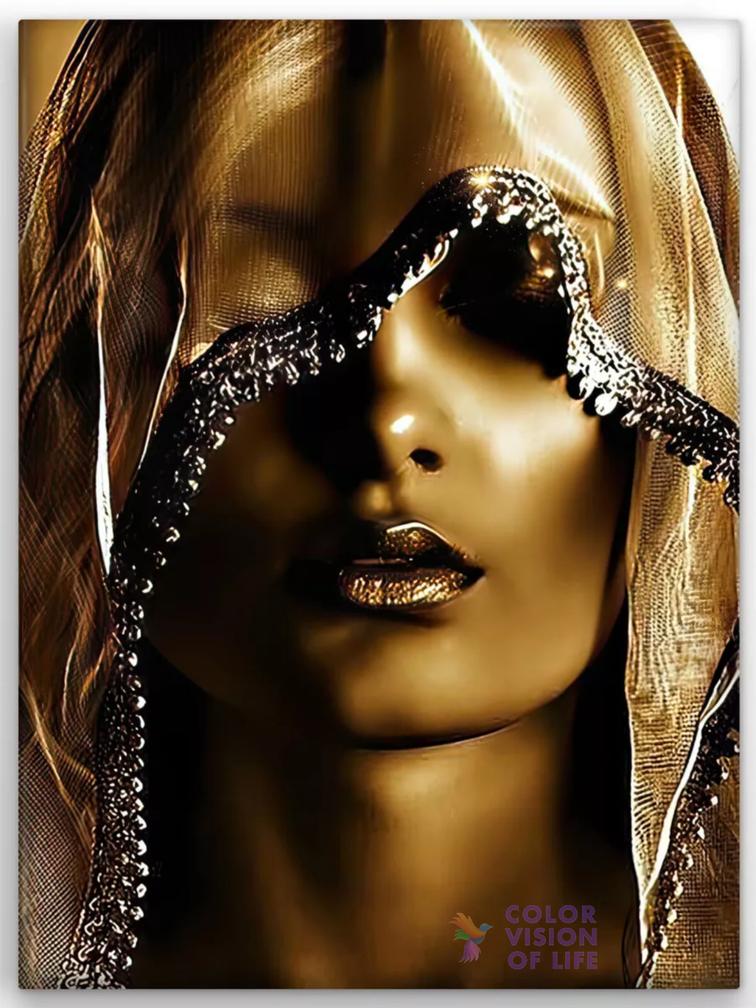 Алмазная мозаика 40x50 "Африканка в платке" — на подрамнике